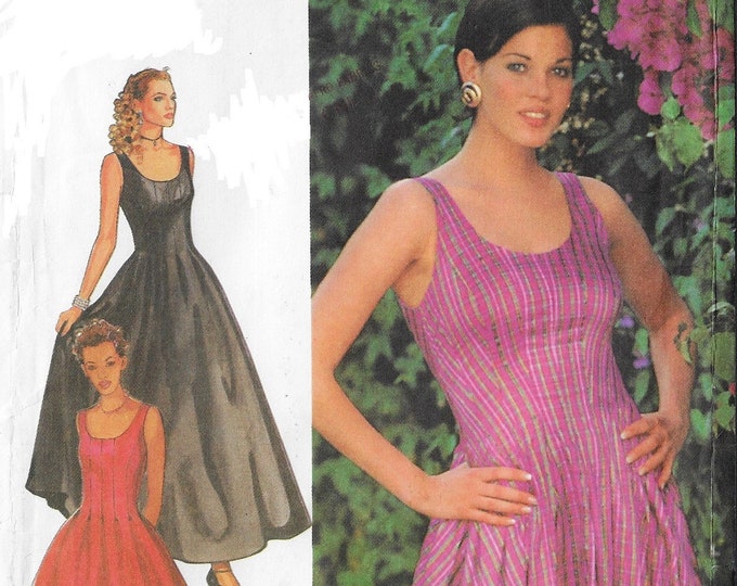 90s Style Sewing Pattern 2674 for Womens Fit and Flare Dress in 2 ...