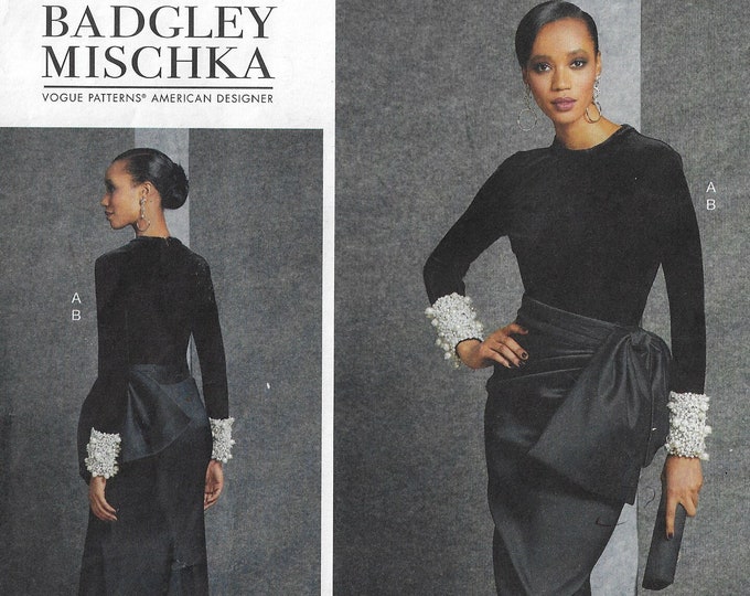 80s Womens Cocoon Jacket and Surplice Dress or Jumpsuit Vogue Sewing ...