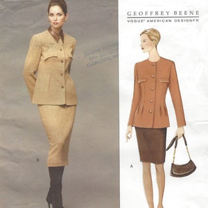 Geoffrey Beene Semi Fitted Jacket and Skirt Vogue Sewing Pattern 2575 ...
