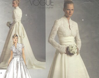 Vogue V2979 Wedding Gown Sewing Pattern 2979 UNCUT Size 6 8 - Etsy