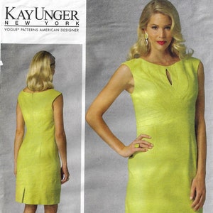 Kay Unger Womens Seam Detail Dress OOP Vogue Sewing Pattern V1432 Size ...