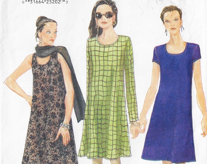 90s Womens Pullover A-line Dress With Variations Vogue Sewing Pattern ...