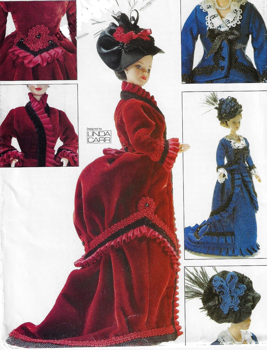 90s Linda Carr Historical Fashion Doll Clothing 1800s Bustle Dress ...