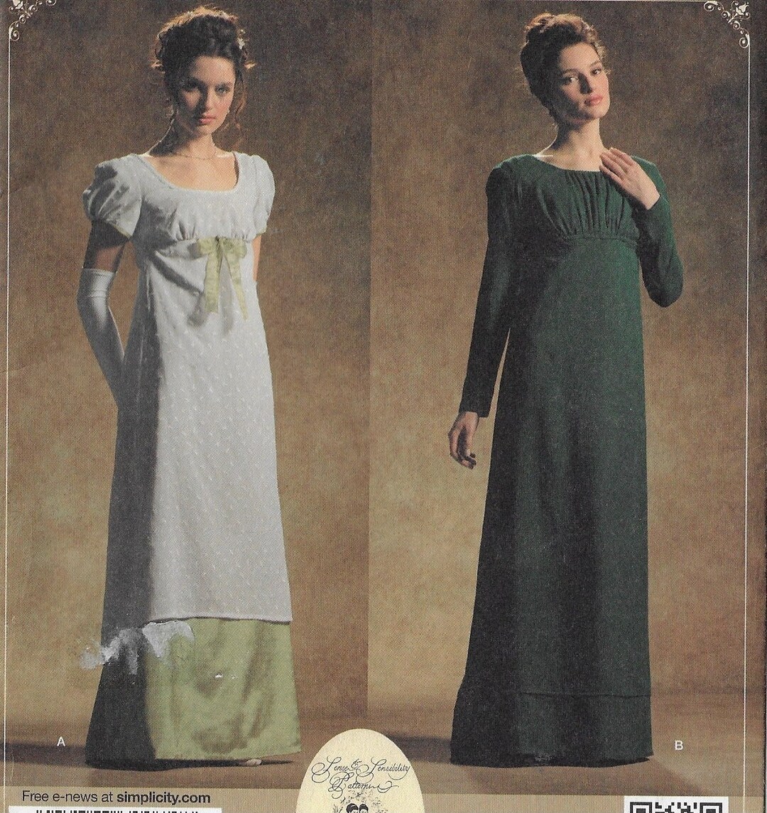 Regency Era Womens Costume Circa 1795 to 1825 Simplicity Sewing Pattern ...