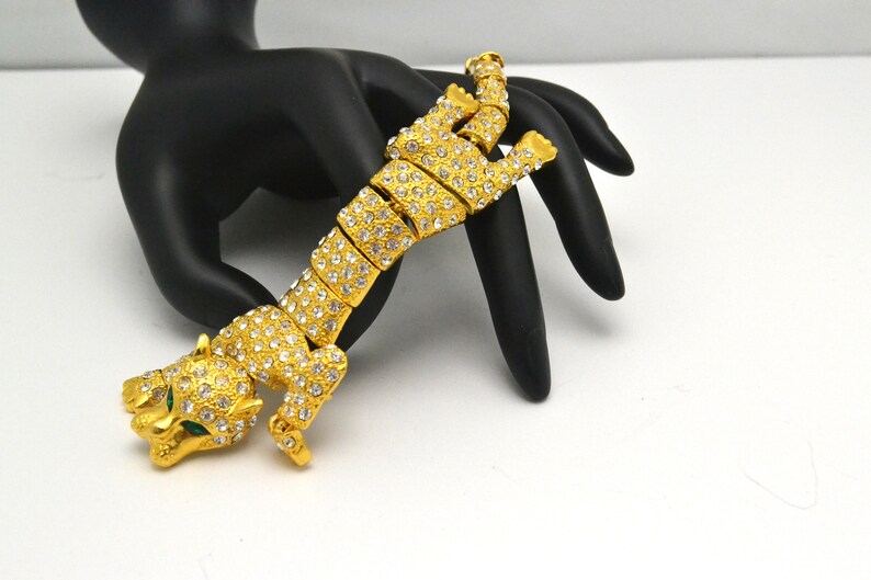 1980s Sparkling Articulated Tiger or Jaguar Over the Shoulder - Etsy