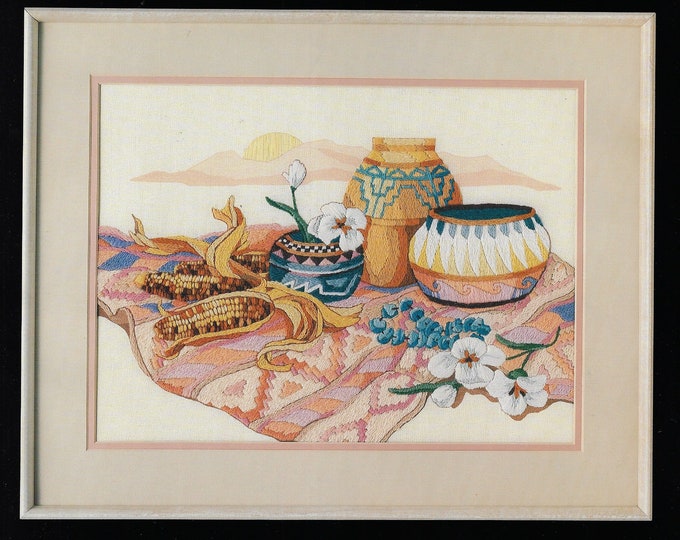 80s Santa Fe Still Life Dimensions Crewel Embroidery Kit 1348 Designed ...