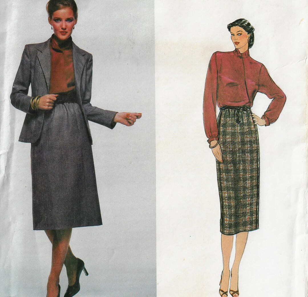 70s Calvin Klein Asian Inspired Womens Jacket, Skirt & Blouse Vogue ...