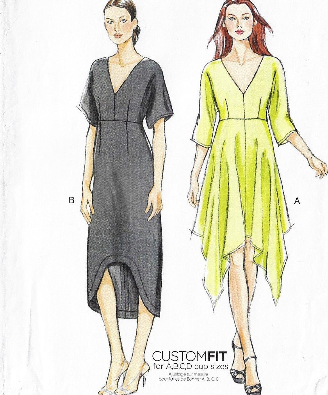 Raised Waist Dress Hemline Variations Vogue Sewing Pattern V8894 Size 4 ...