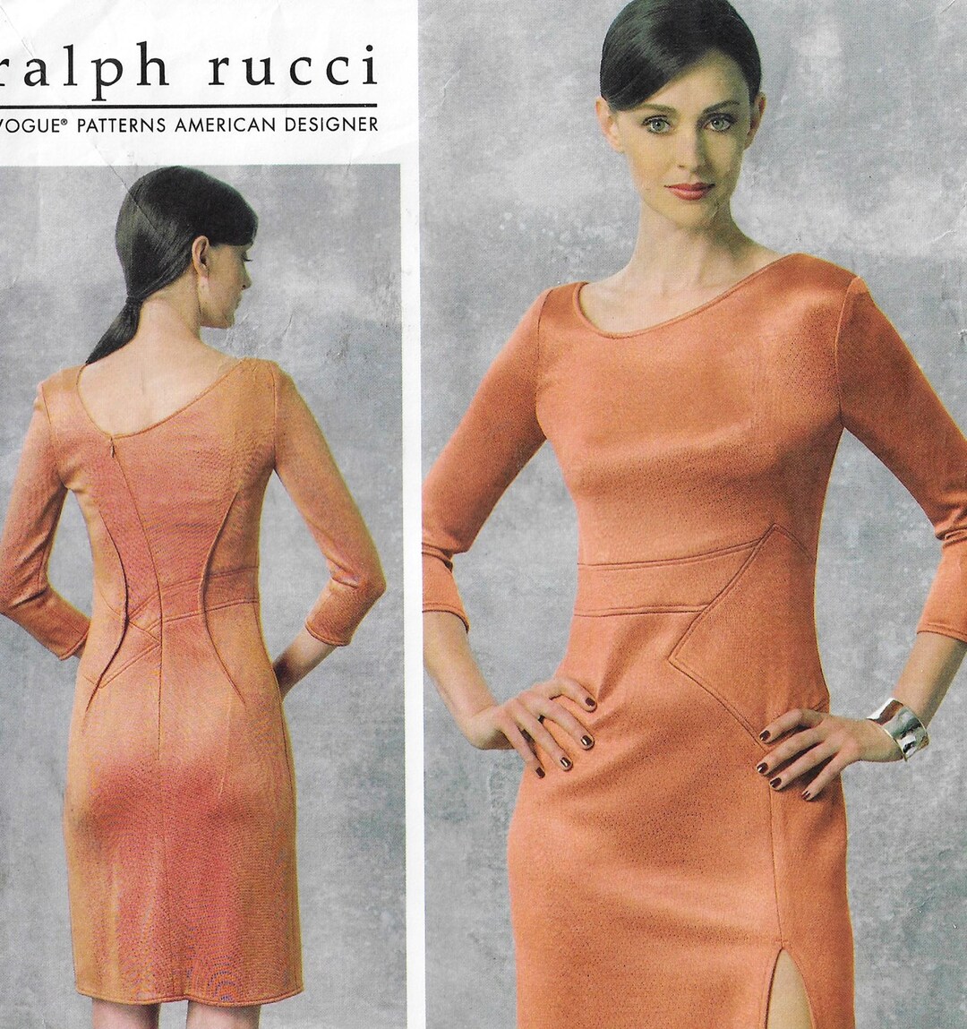Ralph Rucci Bodycon Dress Vogue Sewing Pattern V1458 Size 4 6 8 10 12 ...