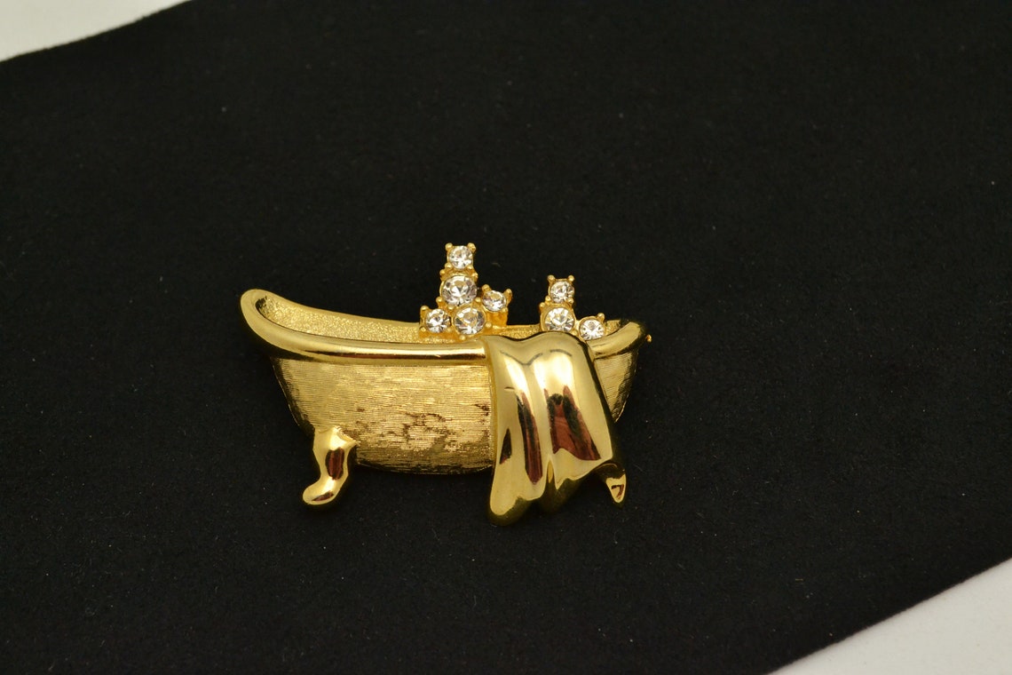 Vintage Bubble Bath Pin Marked Pisciatelli Gold Tone Metal - Etsy