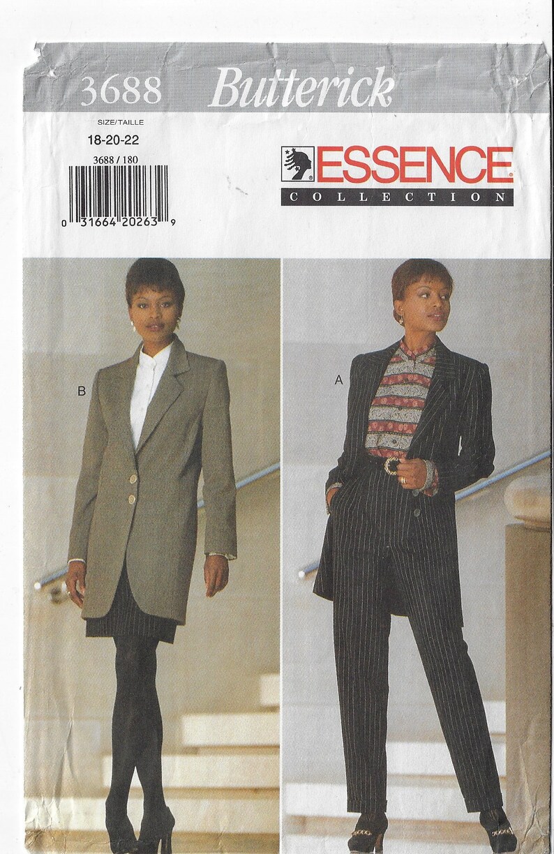 90s Butterick Sewing Pattern 3688 Womens Below Hip Jacket - Etsy