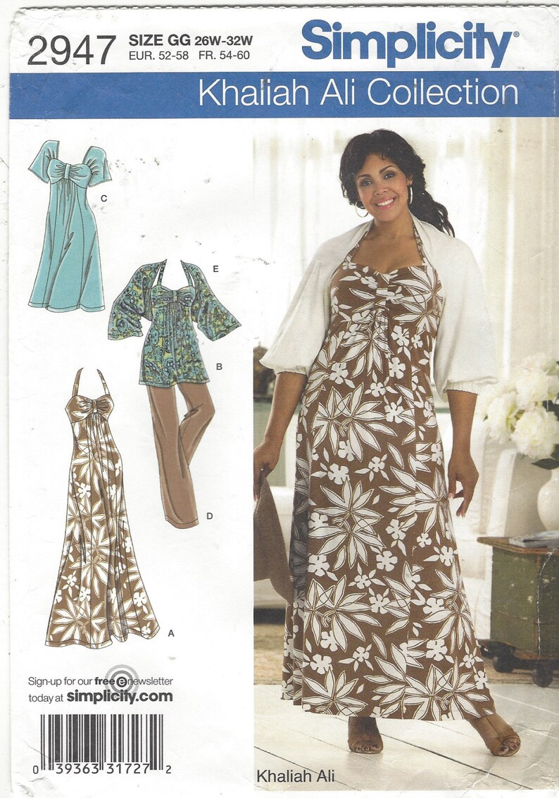 OOP Simplicity Sewing Pattern 2947 Khaliah Ali Plus Size | Etsy