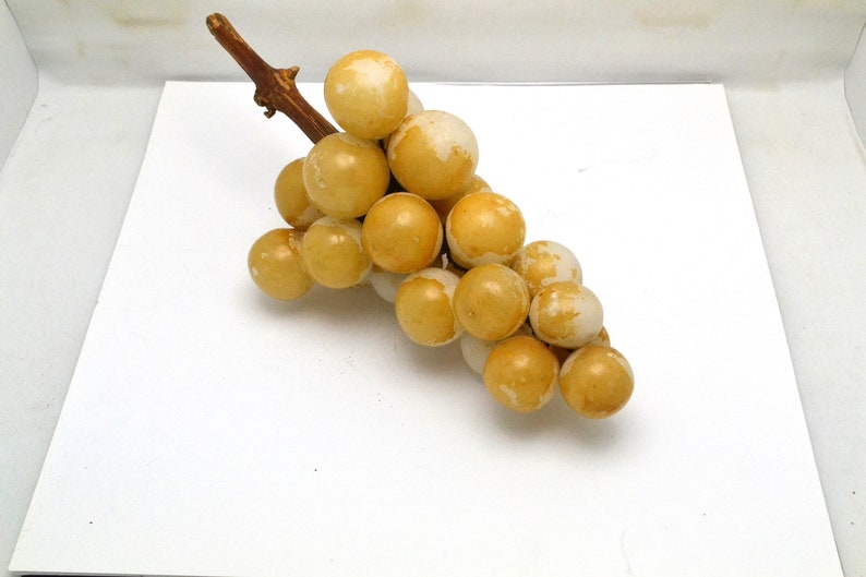 Mid Century Modern Alabaster Grape Bunch Warm Golden Color Made in ...