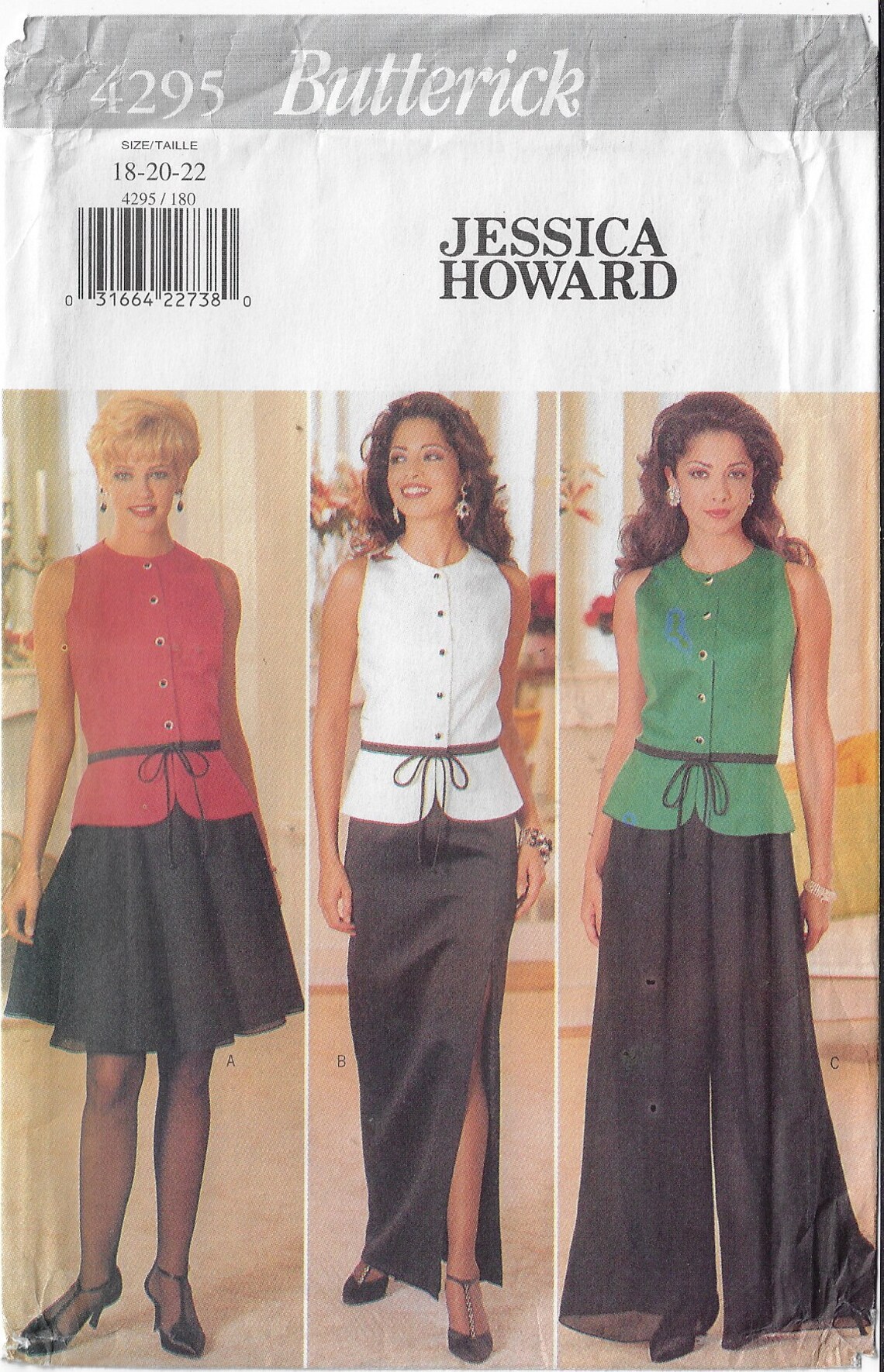 1990s Butterick Sewing Pattern 4295 Jessica Howard Womens - Etsy