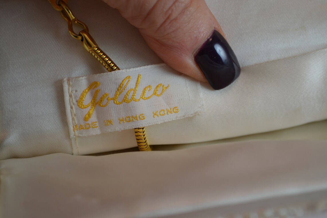 Vintage Goldco White Beaded Handbag Made in Hong Kong - Etsy