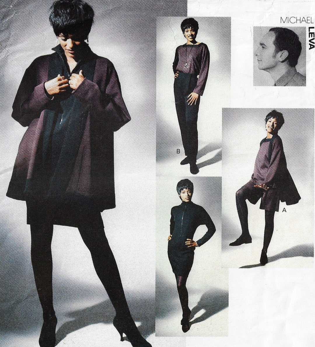 90s Michael Leva Dramatic Jacket, Dress, Top, Shorts & Pants Vogue ...