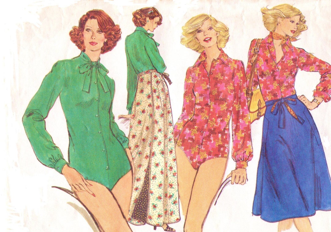 70s Bodysuit and Skirt Vogue Sewing Pattern 9709 Size 14 Bust 36 FF - Etsy
