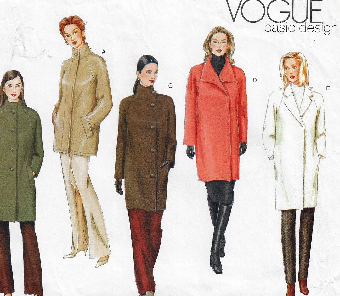 Y2K Womens Raglan Sleeve Coat With Variations Vogue Sewing Pattern 2472 ...