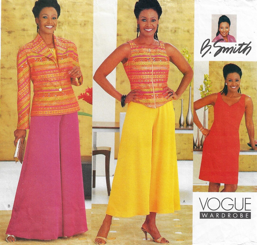 B Smith Jacket, Vest, Dress & Palazzo Pants Vogue Sewing Pattern 2522 ...