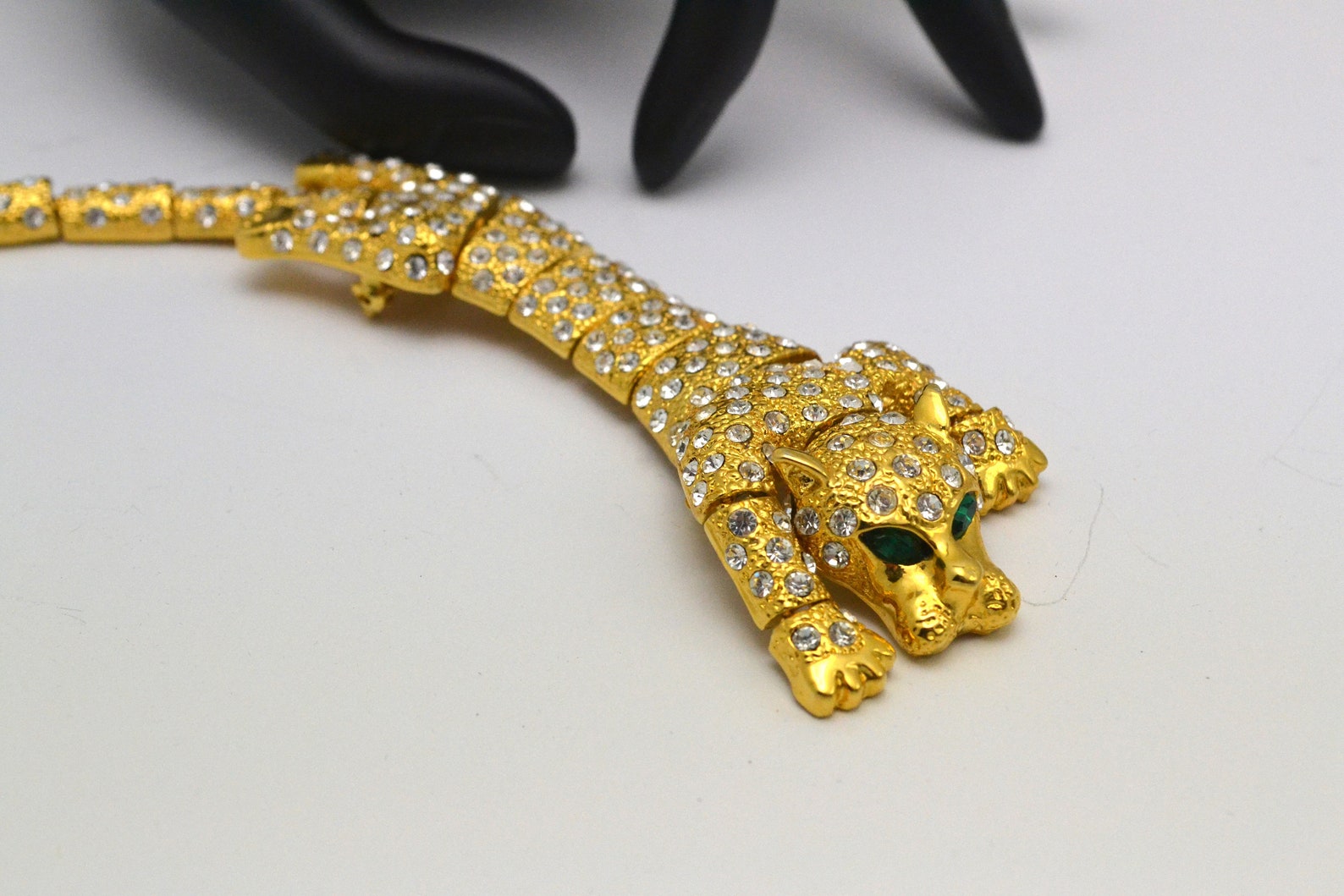 1980s Sparkling Articulated Tiger or Jaguar Over the Shoulder - Etsy