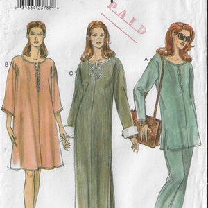 90s Womens Boho Pullover Dress or Tunic & Pants Vogue Sewing Pattern ...