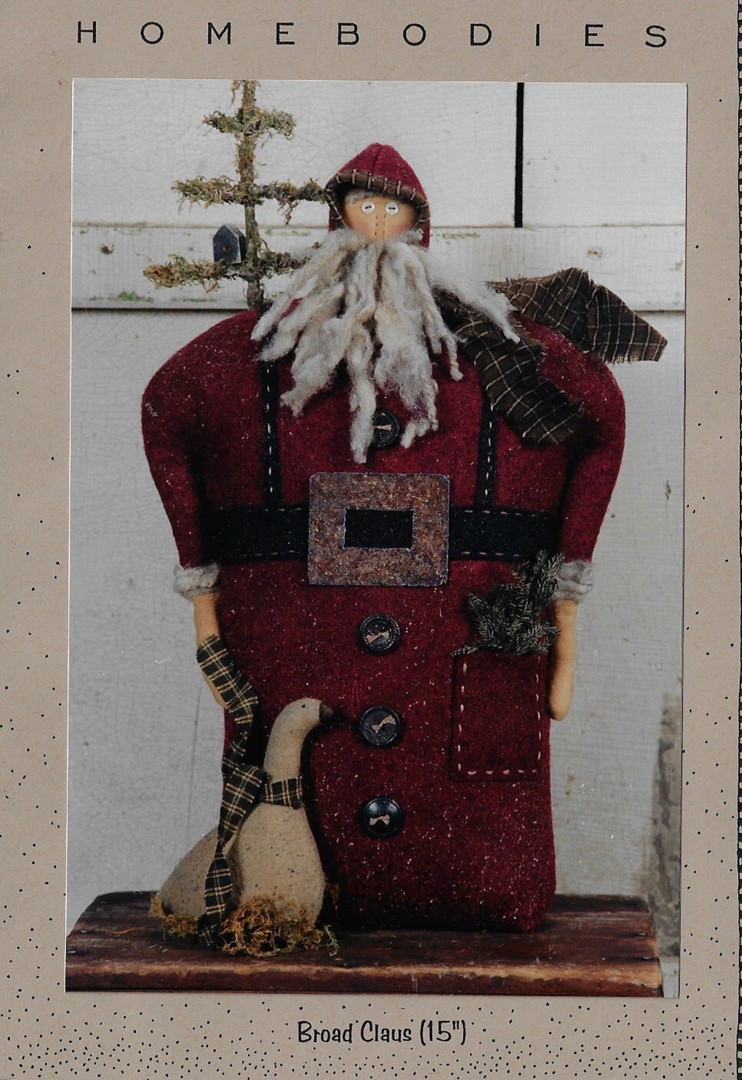 90s Broad Claus 15 Inch Folk Art Decorative Santa Doll KIT Pattern by ...