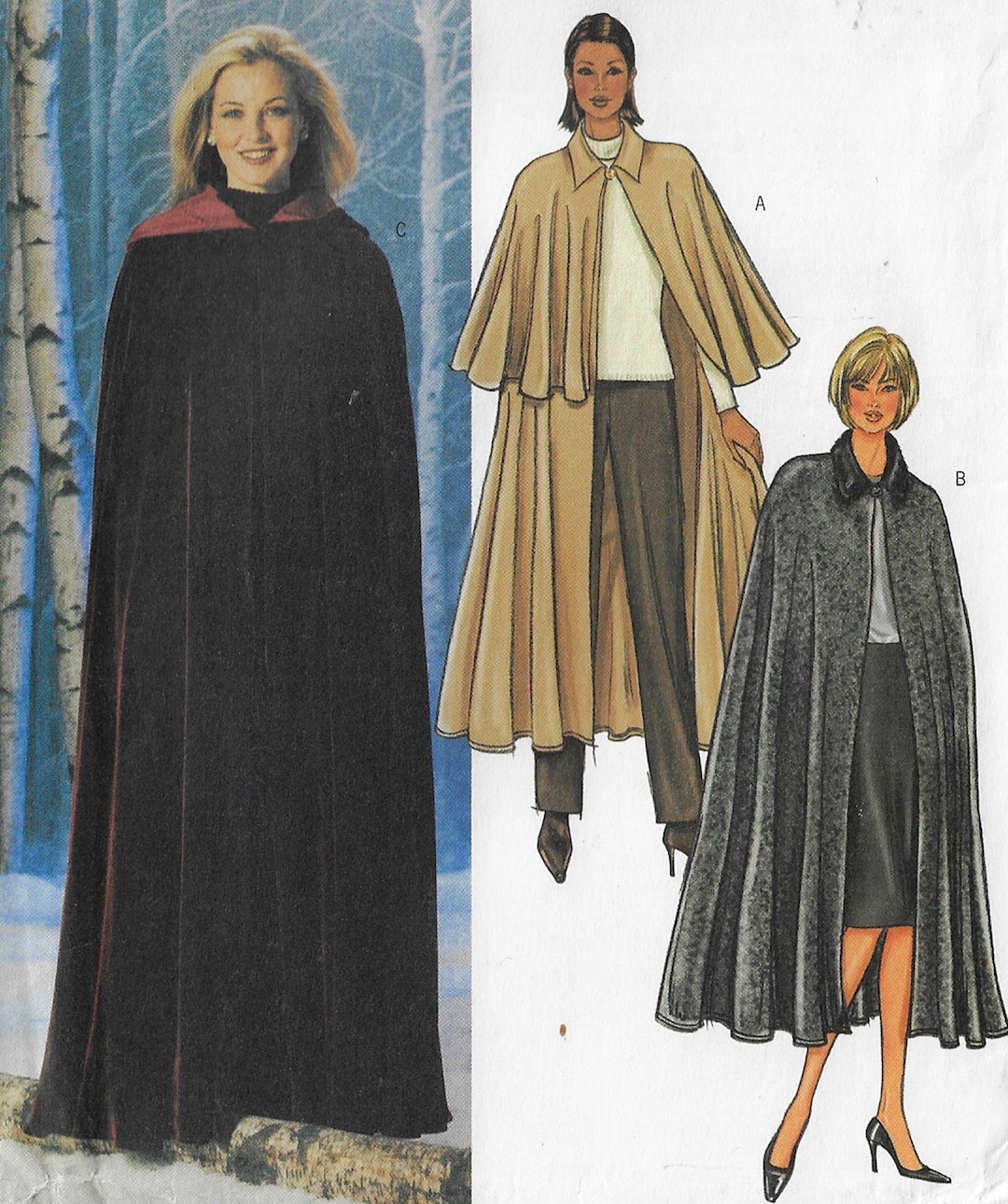 Womens Capes With Variations Capelet or Hood Butterick Sewing Pattern ...