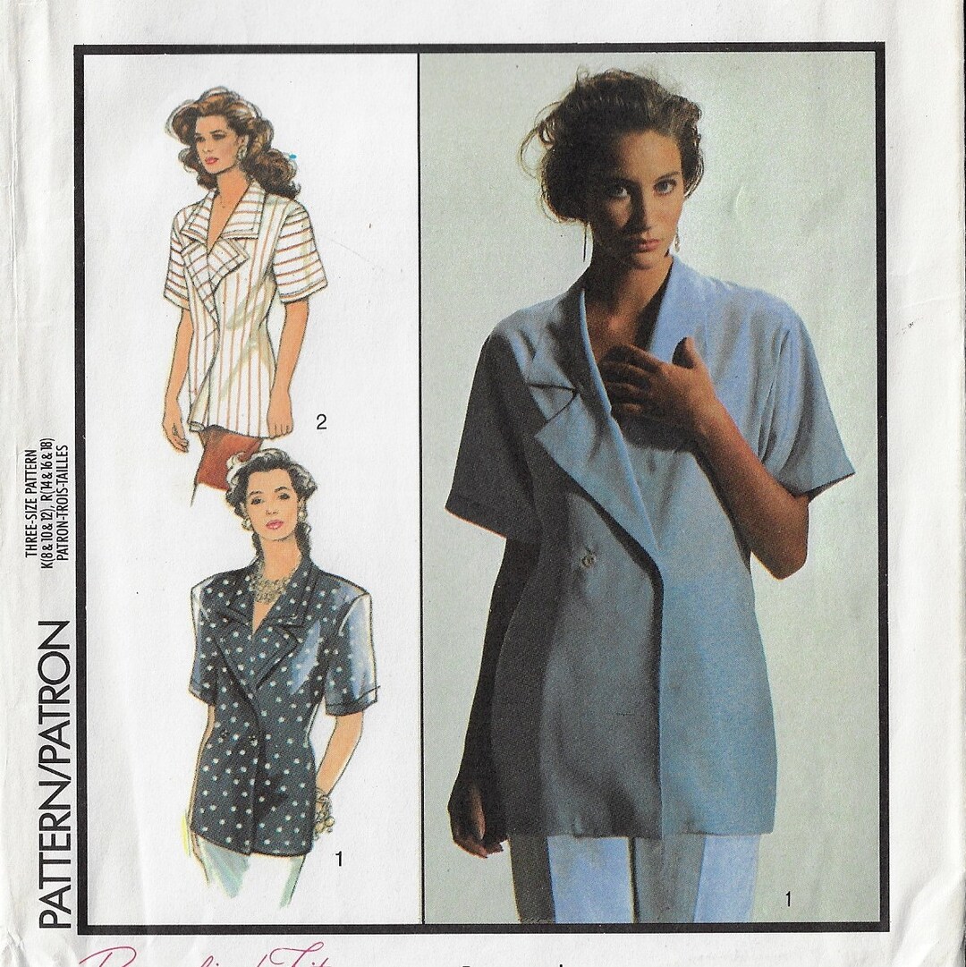 80s Set of Womens Blouses With Variations Style Sewing Pattern 1570 ...