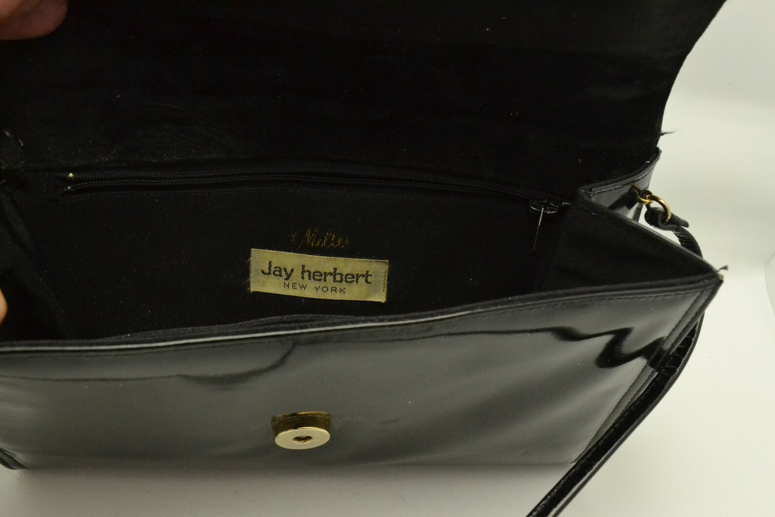 Vintage Jay Herbert New York Black Patent Leather Shoulder Bag - Etsy