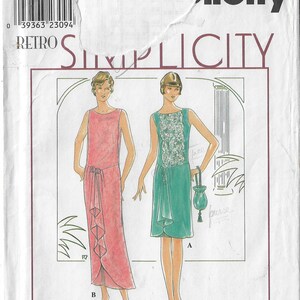 1920's Flapper Style Evening Gown & Purse Simplicity Sewing Pattern ...