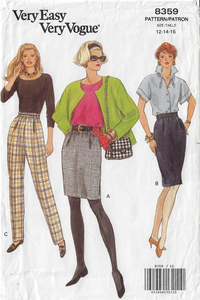 90s Vogue Sewing Pattern Womens Pencil Skirt in 2 Lengths & - Etsy