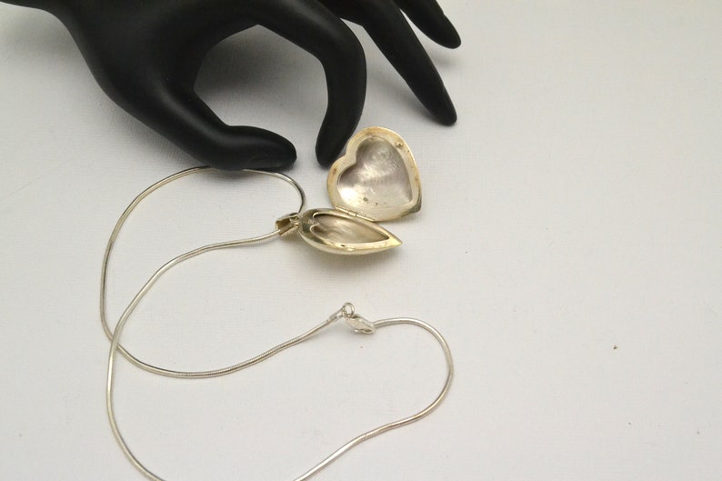 925 Silver Heart Locket Necklace Scroll Design - Etsy