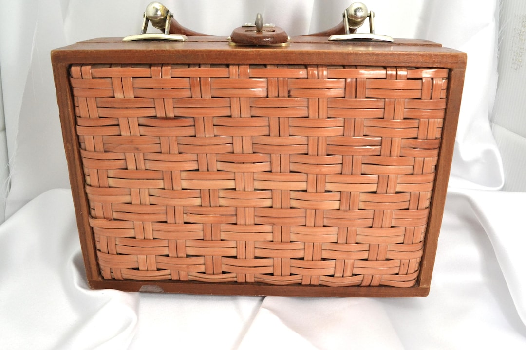 Vintage Simon Box Handbag Wood and Straw Made in Japan - Etsy