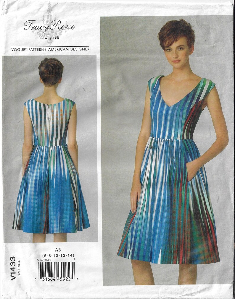 OOP Vogue Sewing Pattern V1433 Tracy Reese Womens V Neckline - Etsy