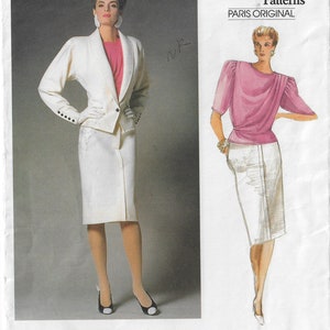 80s Emanuel Ungaro Womens Above Hip Jacket, Straight Skirt & Blouse ...