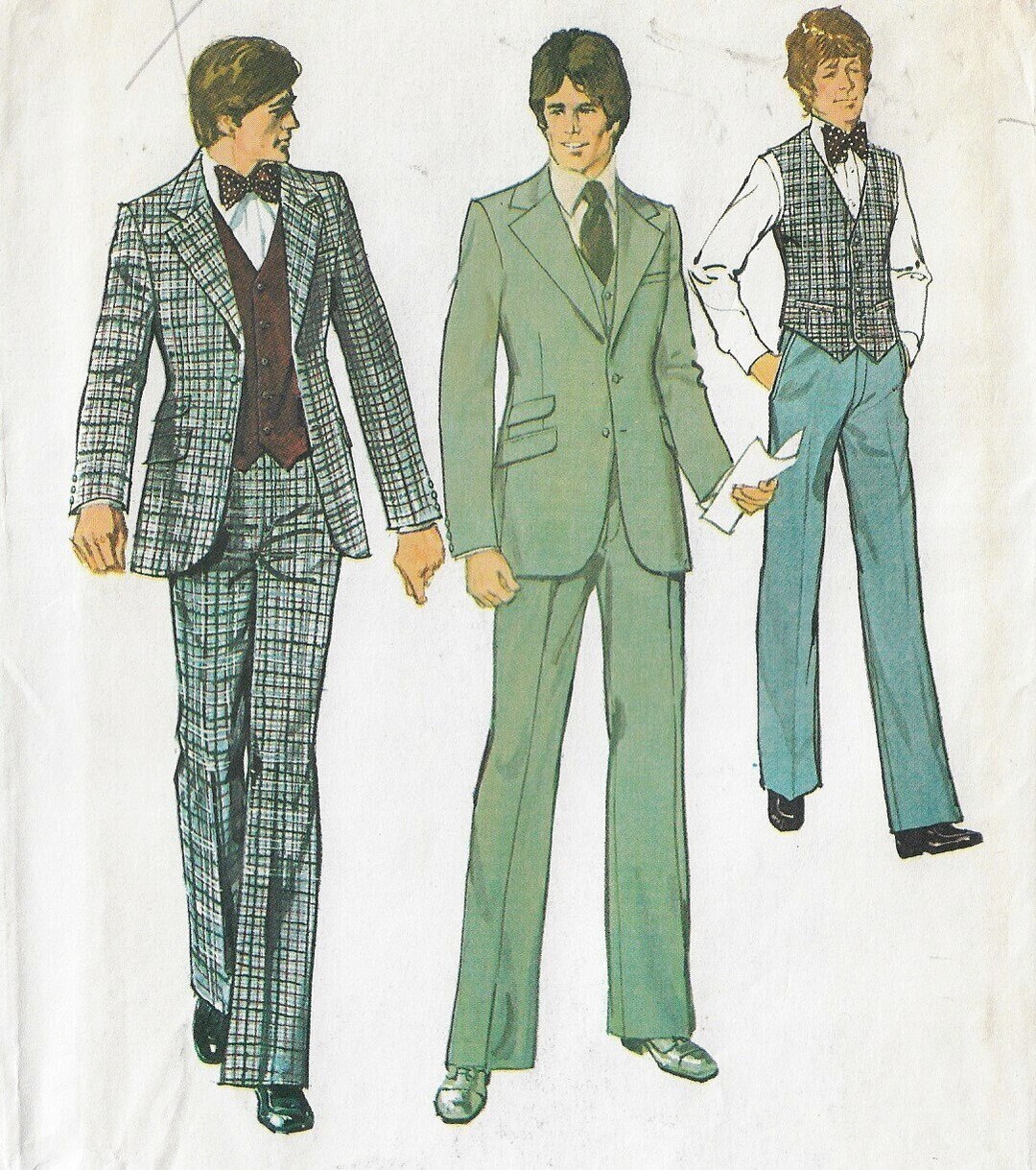 1970s Mens Iconic Suit With Vest Simplicity Sewing Pattern 6374 Size 42 ...