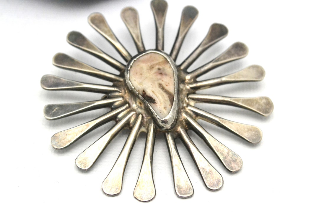 Vintage Jacob Hull Silver Plate and Agate Brooch Danish Artist for B ...