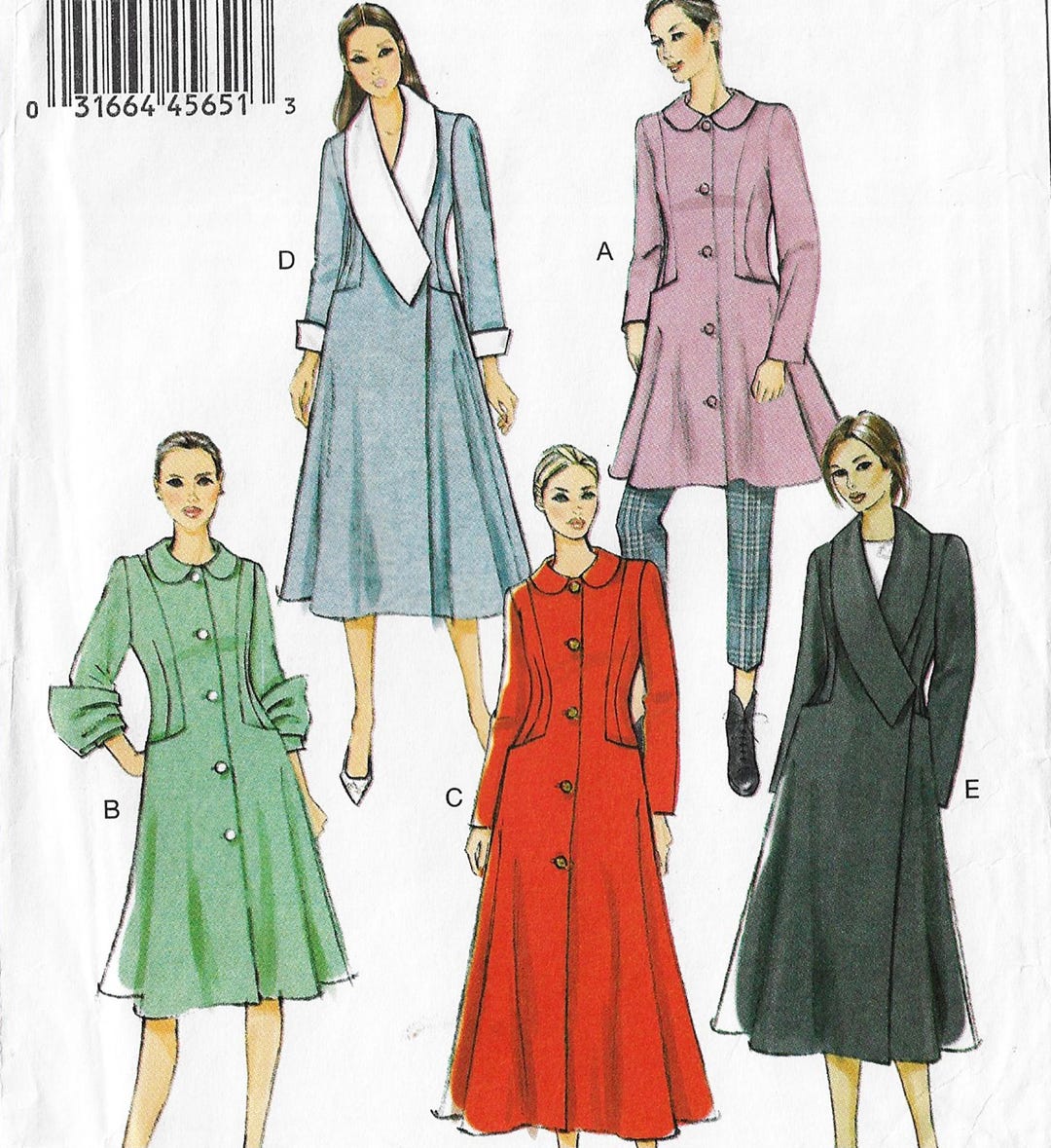 Womens Fit and Flare Coat With Variations 3 Lengths OOP Vogue Sewing ...