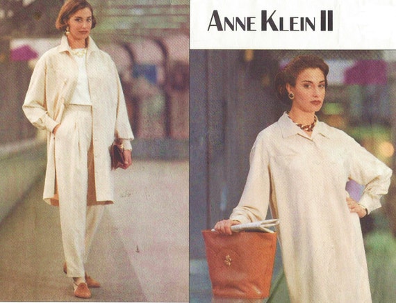 90s Anne Klein Womens Shirtdress and High Waisted Pants Vogue | Etsy