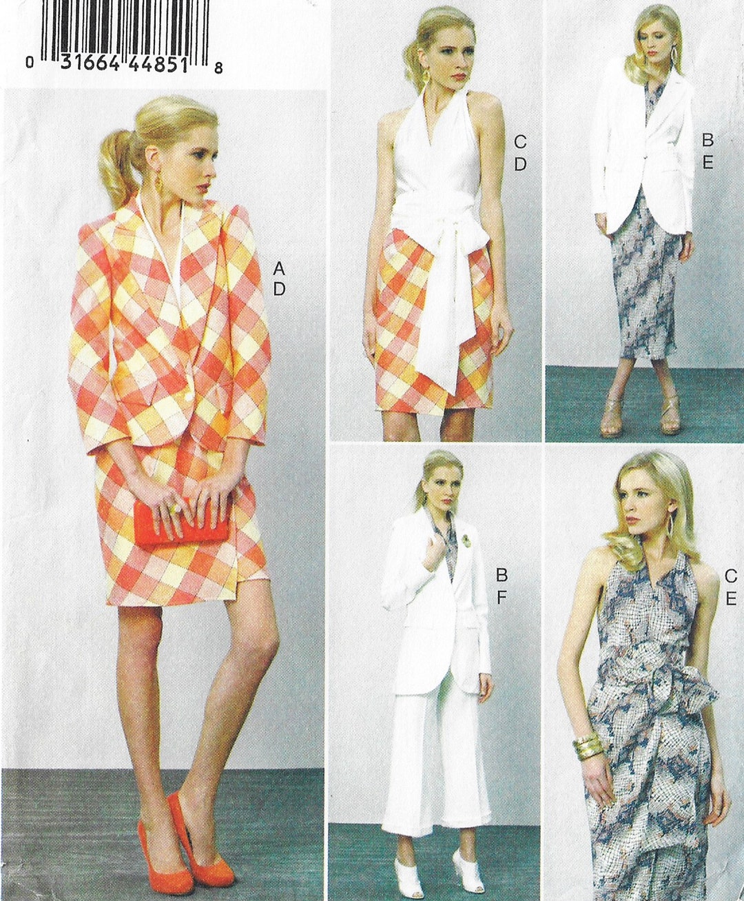 Jacket, Halter Top & Sash, Skirt and Pants Vogue Sewing Pattern V8887 ...