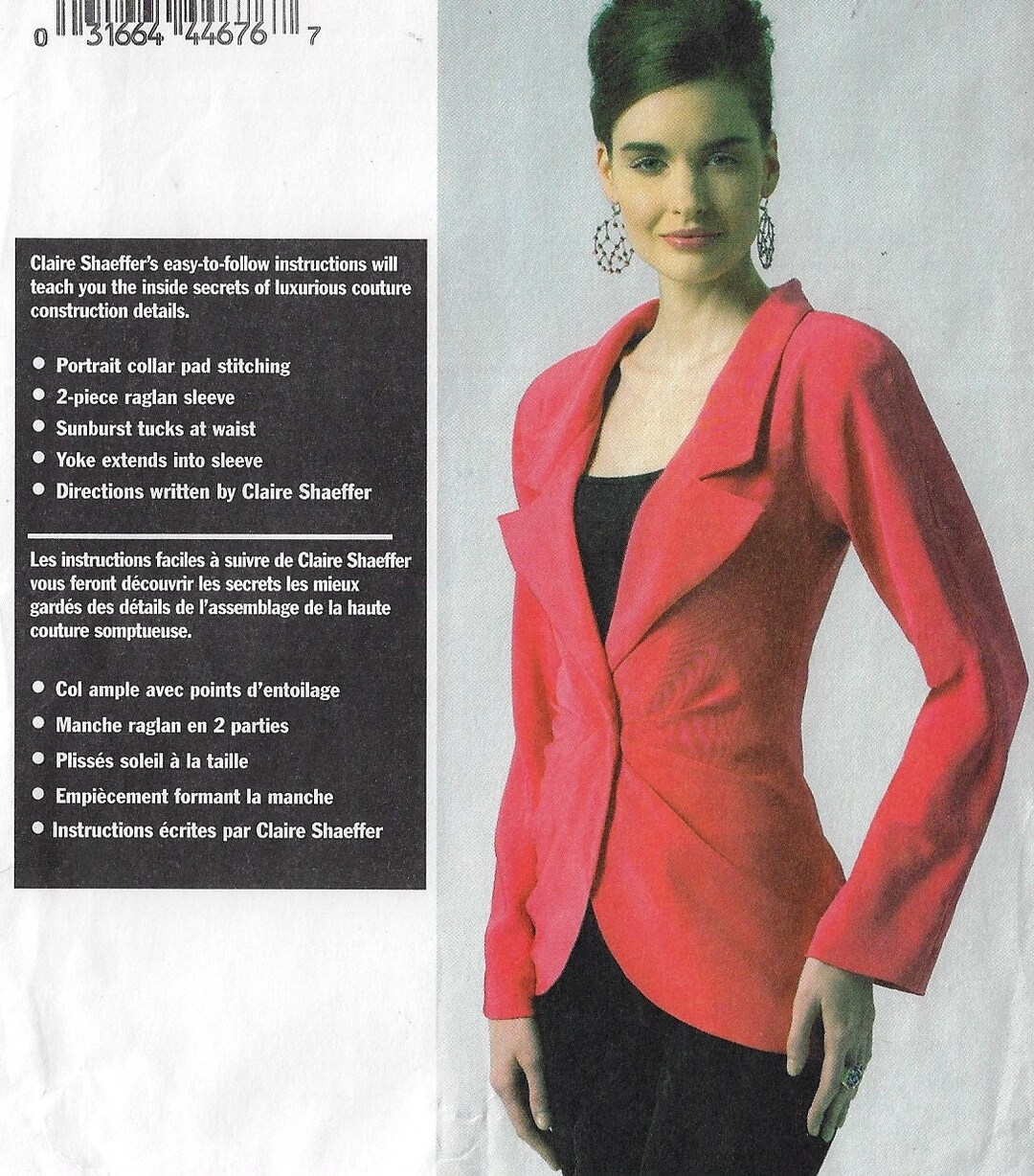 Claire Shaeffer Womens Jacket Raglan Sleeve Vogue Sewing Pattern V8845 ...