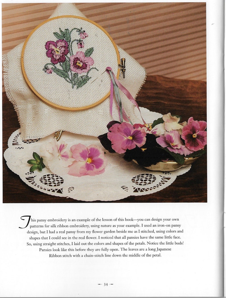 90s Esther's Silk Ribbon Embroidery Booklet by Esther - Etsy