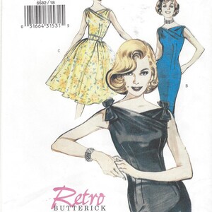 Retro 60s Womens Dress Wiggle or Full Skirt Butterick Sewing Pattern ...