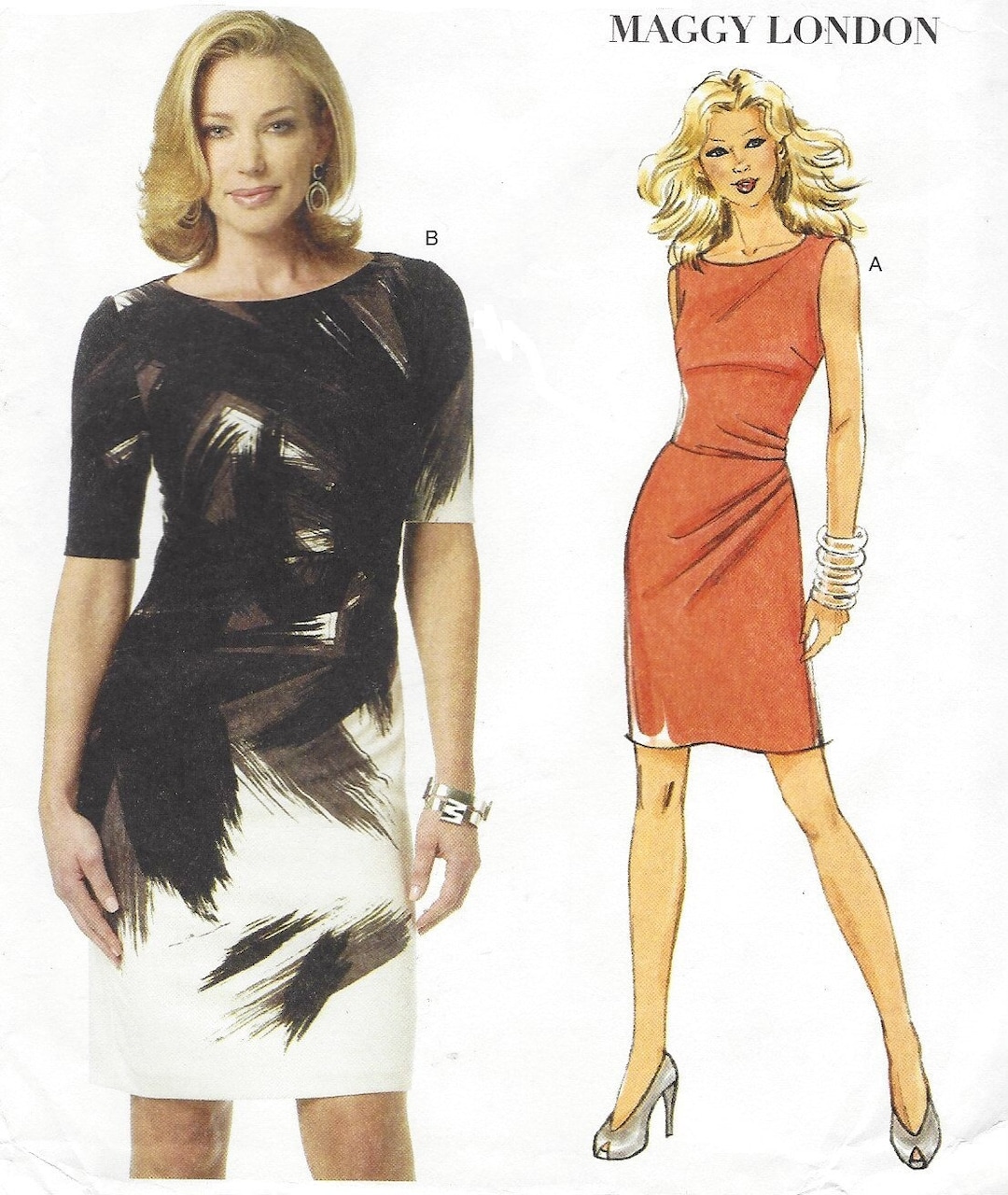 Maggy London Womens Knit Dress With Variations OOP Butterick Sewing ...