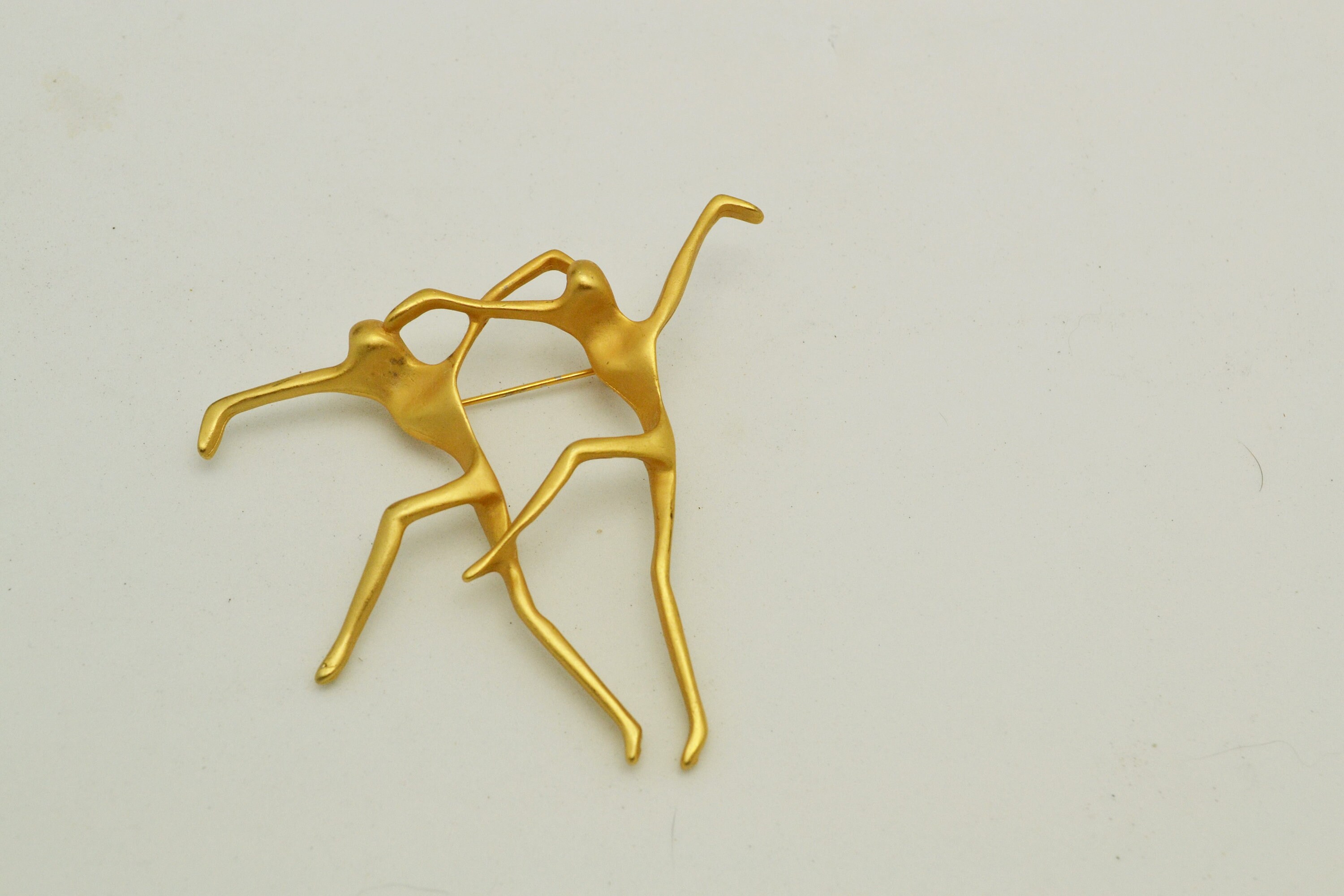 Vintage AJC Modern Dancers Brooch Gold Tone Metal Womens - Etsy