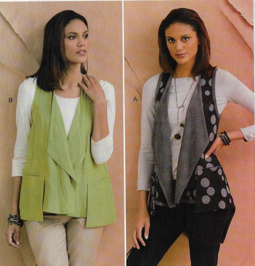 Marcy Tilton Womens Vest With Variations Vogue Sewing Pattern V9322 R10067 Size 4 6 8 10 12 14 ...