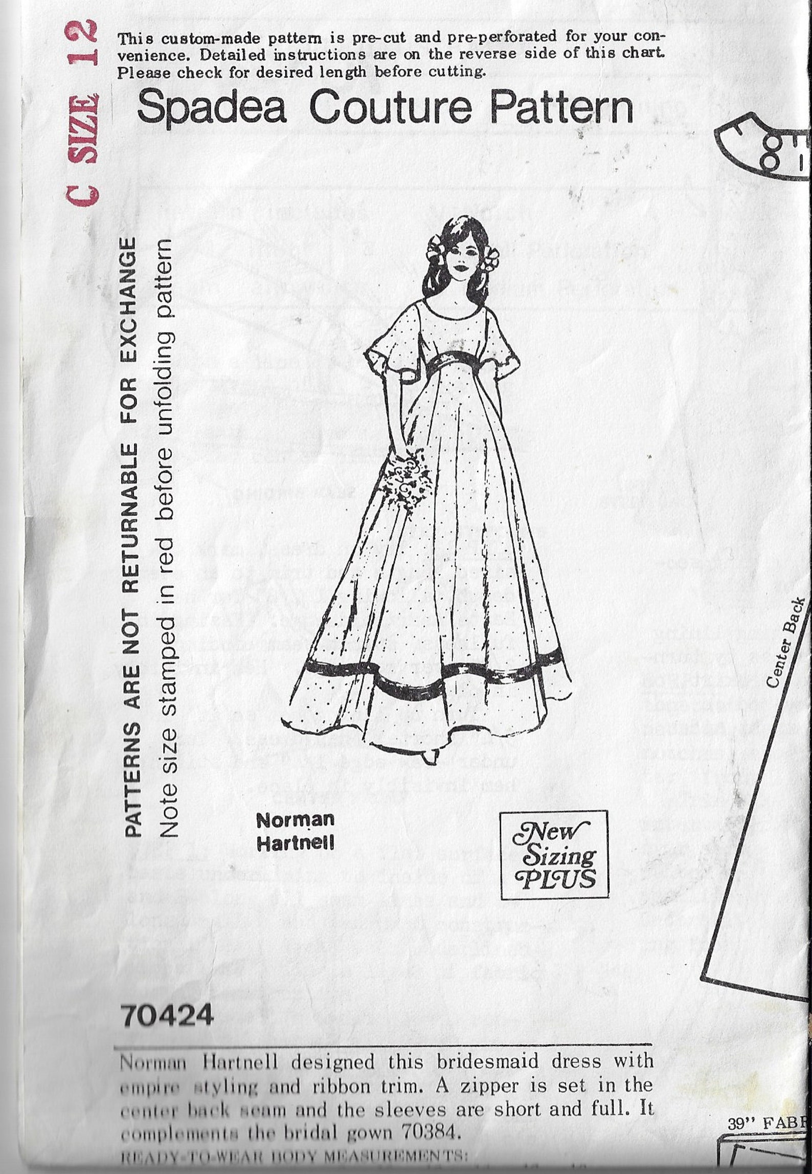 1970s Spadea Sewing Pattern 70424 Norman Hartnell Womens - Etsy