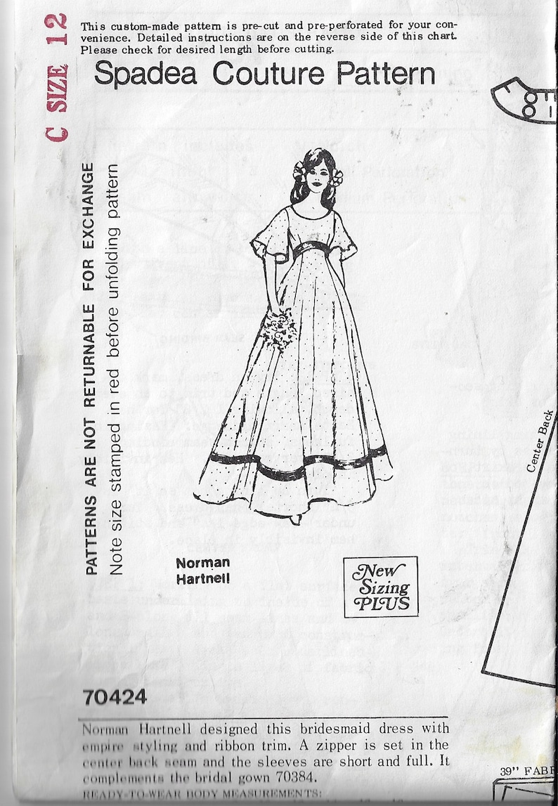 1970s Spadea Sewing Pattern 70424 Norman Hartnell Womens - Etsy