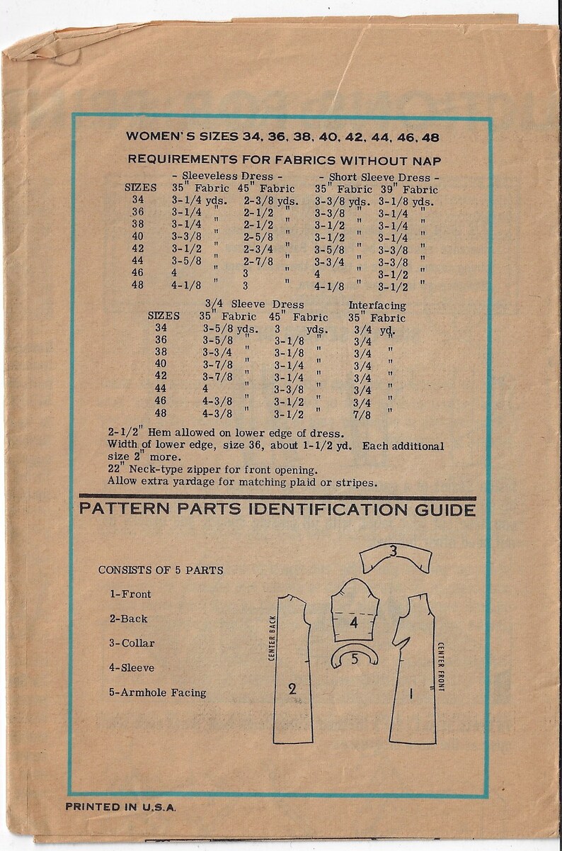 60s Marian Martin Mail Order Pattern 9363 Womens Front Zipper - Etsy