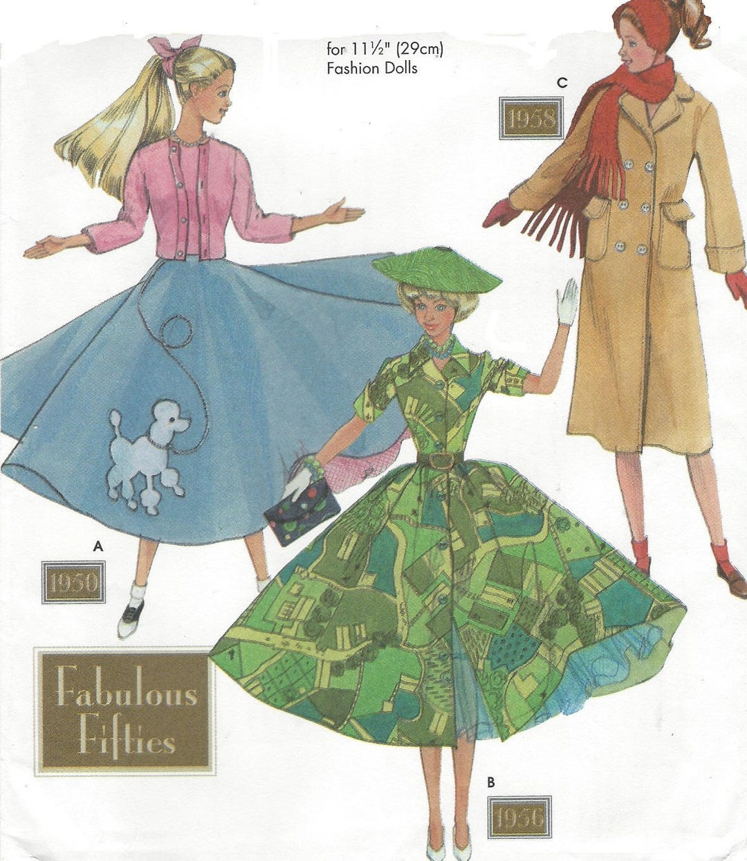 Theresa Laquey Fabulous 50s Doll Clothes for 11 1/2 Inch Dolls Poodle ...